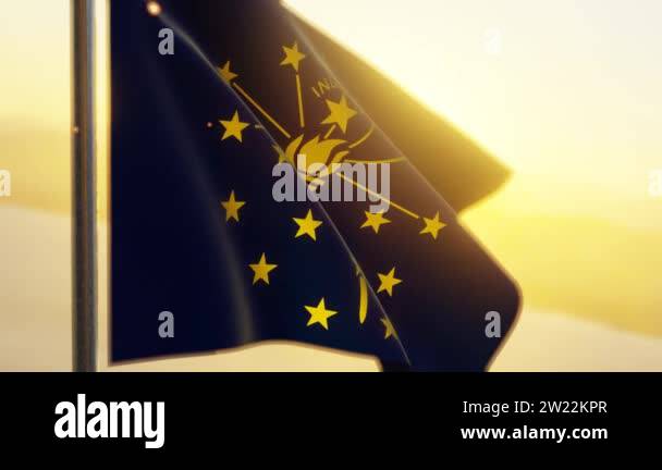 Indiana flag state flag waving Stock Videos & Footage - HD and 4K Video ...