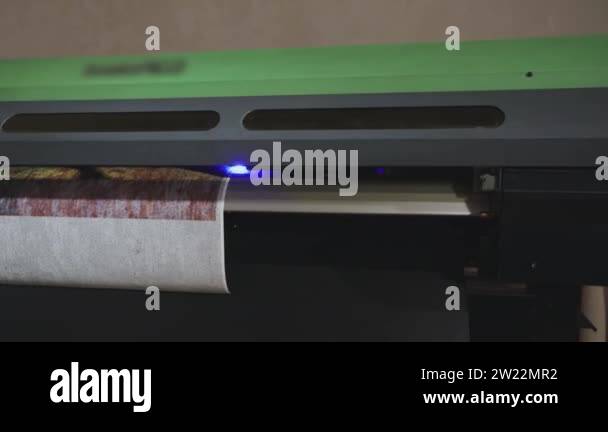 Industrial printer making new wallpaper sample. Modern wallpaper ...
