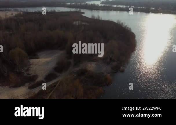 video from the copter, drone. view of the island, the peninsula from ...