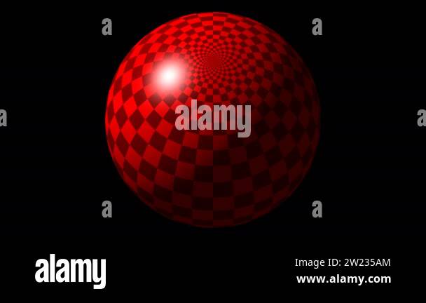 Checkerboard Chequerboard Projected Over Sphere Red Stock Video Footage ...