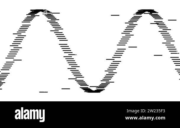 Sine Wave Sinusoid Mathematical Curve With Tearing Vertical Bars Mask ...