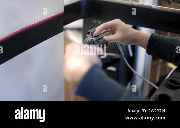 A surgeon doctor performs an operation using laparoscopy in virtual ...