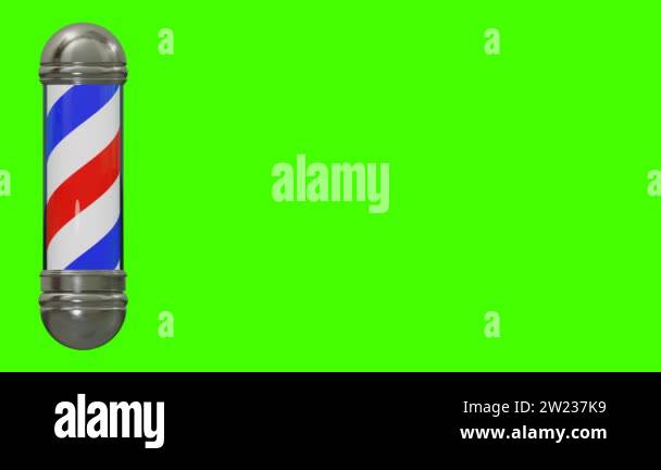 barber shop sign salon green screen chromakey 3D illustration Stock ...