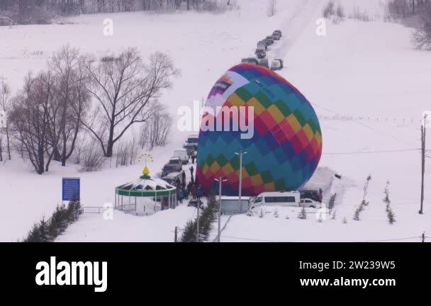 Preparing the balloon for take-off. Balloon flight as part of the VI ...