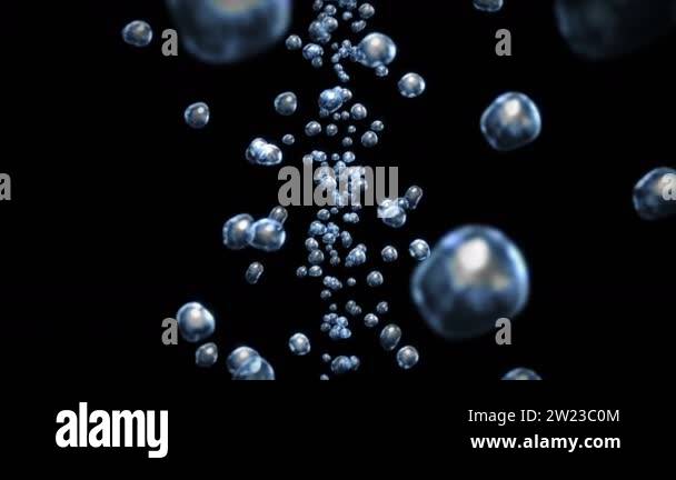 Flying many water drops on black background. Pure droplets. Transparent ...