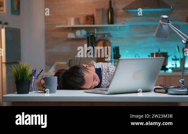 Overworked woman sleeping on kitchen Stock Videos & Footage - HD and 4K ...