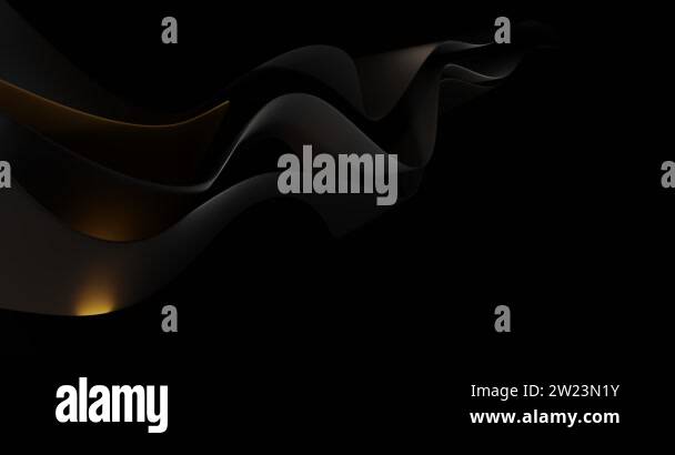 Video intro Ultra HD 4K 3840x2160 3d animation . Gold and black waves ...