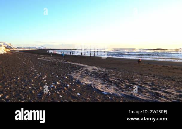 Vik, Iceland 12. December 2019. Well know and very beautiful Black Sand ...