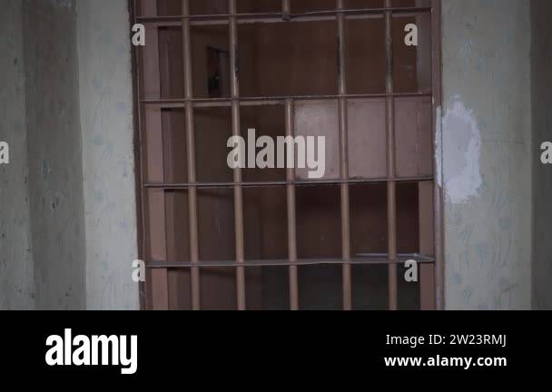 Prison Metal Door Protect Prisoner From Inside to Escape. Food Channel ...