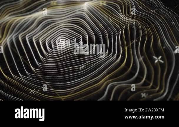 Abstract animation of digital surface map. Animation. Neon gemetric map ...