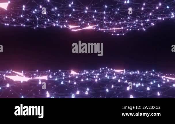 Abstract line lighting frame structure pattern wireframe polygon futuristic particle Lock icon ...