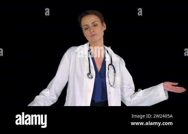 Female doctor dancing Concept: profession, medecine, medical education ...