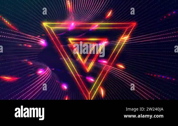 futuristic hud triangle tunnel seamless vj loop 4k neon motion graphics ...