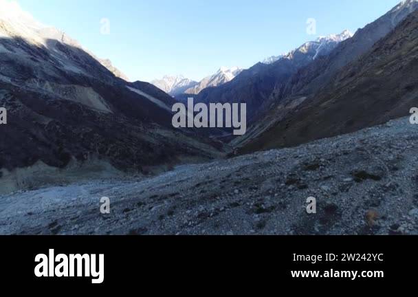 Origin of river Ganges Gaumukh Gangotri Glacier India Stock Video ...