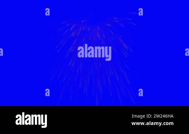 Fireworks show, blue screen chroma key, removable background, for ...