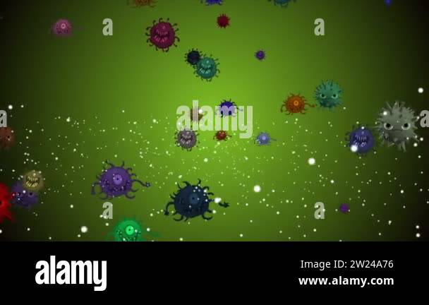 Medical illustration 2d, 3d animation background of cells, bacteria ...