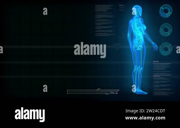 Healthcare seamless looping background with x-ray human body and ...