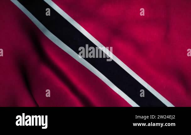 Trinidad and Tobago flag waving in the wind. National flag of Trinidad ...