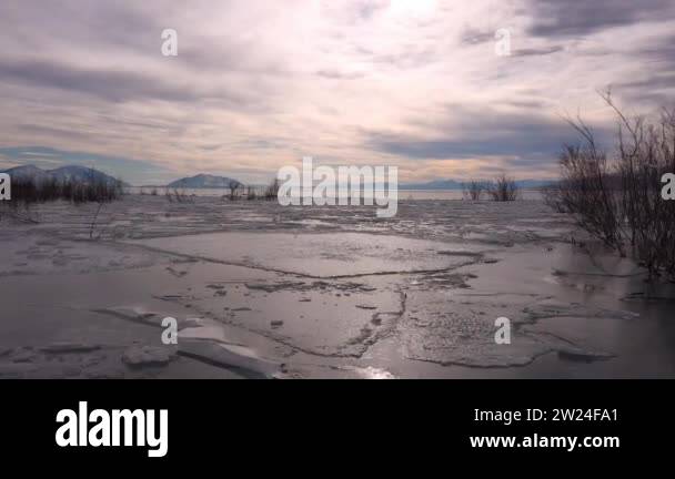 Ice and open water both on lake Stock Videos & Footage - HD and 4K ...