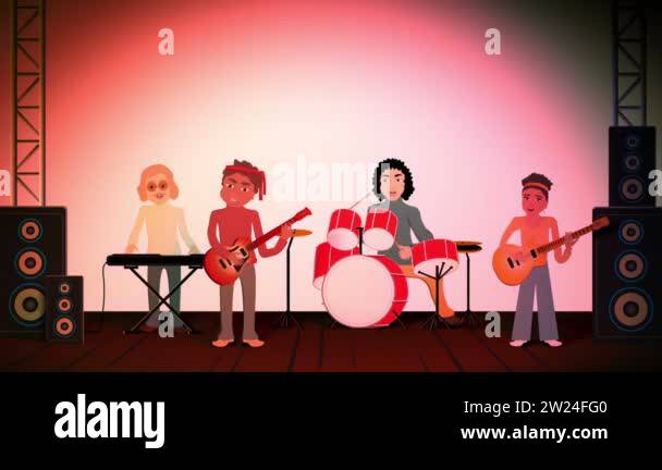 Cartoon rock band Stock Videos & Footage - HD and 4K Video Clips - Alamy