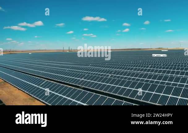 Solar farm consisting of batteries in multiple rows. Solar power, solar ...