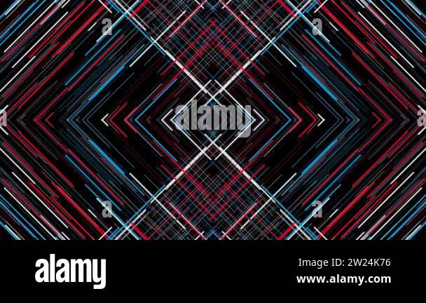 Pattern of lines with interference on black background. Animation. Triangular mirror pattern of ...