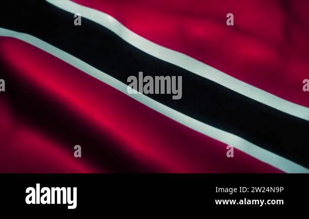 Trinidad and Tobago flag waving in the wind. National flag of Trinidad ...
