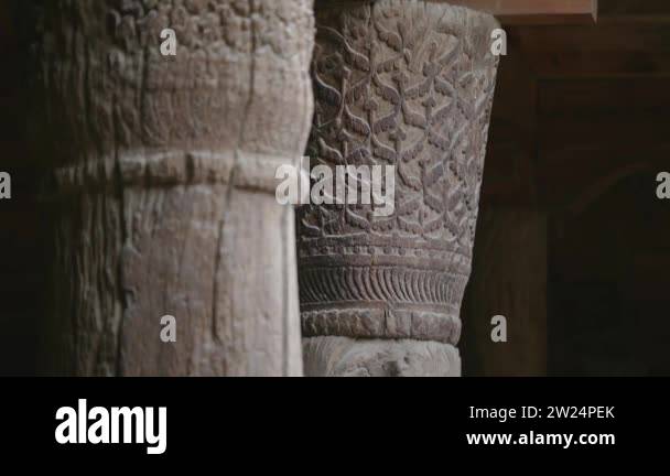 Wooden column historic ancient pillar part of an architectural ...