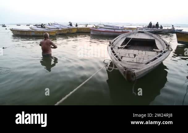 Holy man praying by river ganges Stock Videos & Footage - HD and 4K ...