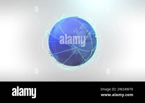 Growing Global Network-white background animation(included Alpha Stock ...
