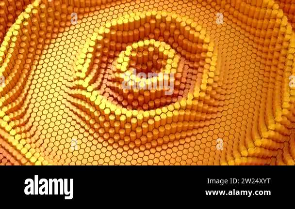 Hexagons Form A Wave. Loop background, 4 in 1, 3d rendering, 4k resolution Stock Video Footage ...
