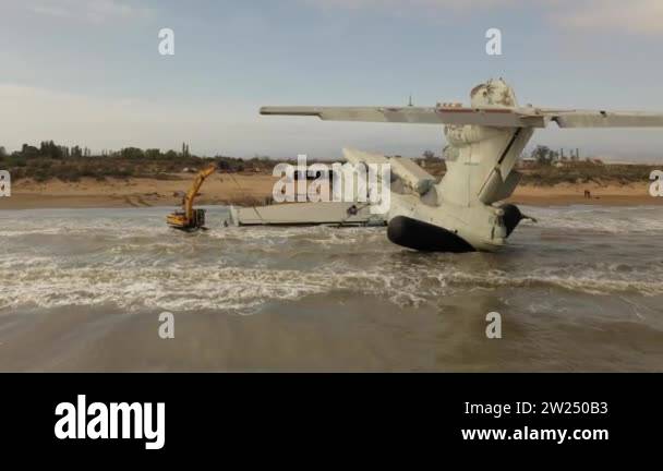 Lun-class ekranoplan, a formerly top-secret Soviet naval vessel. Giant ...