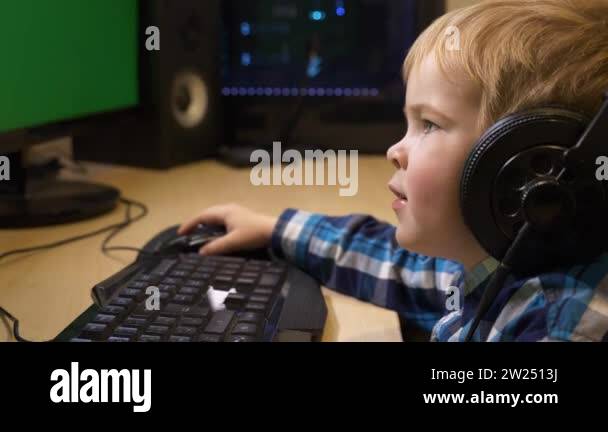 Little Child Surfing Internet Playing Watching Learning to Use Computer ...