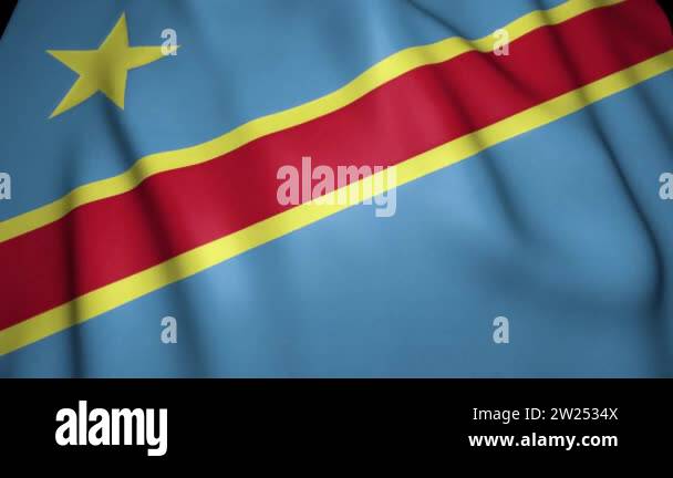 Waving realistic Democratic Republic of Congo in 4K, loop animation ...