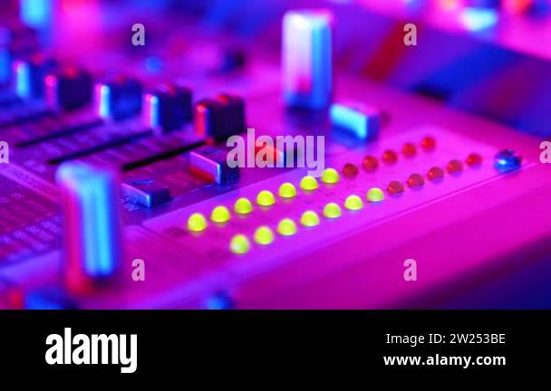 LED Indicator Level Signal of Volume on the Sound Mixing Console or Dj ...