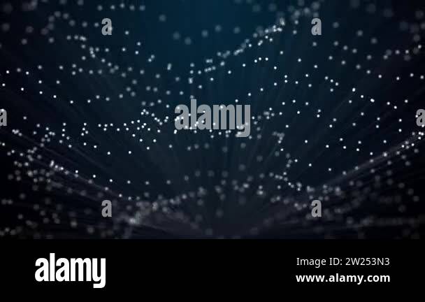 abstract background with animation moving of lines with glowing ends magic flickering dots ...