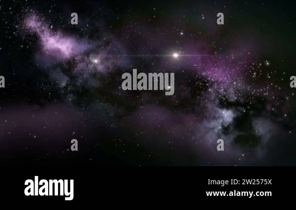 galaxy rotating with cluster of stars as animated deep space background ...