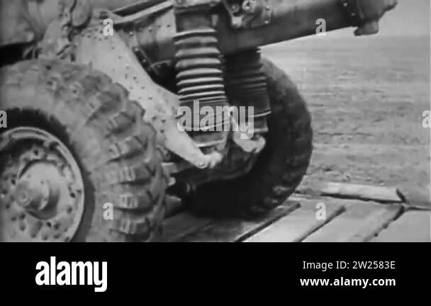 WW2 - Huge Cannon On Road And Firing Stock Video Footage - Alamy