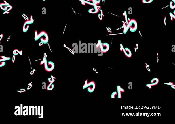 Falling icons of social network Tik Tok. Fly animation Stock Video ...
