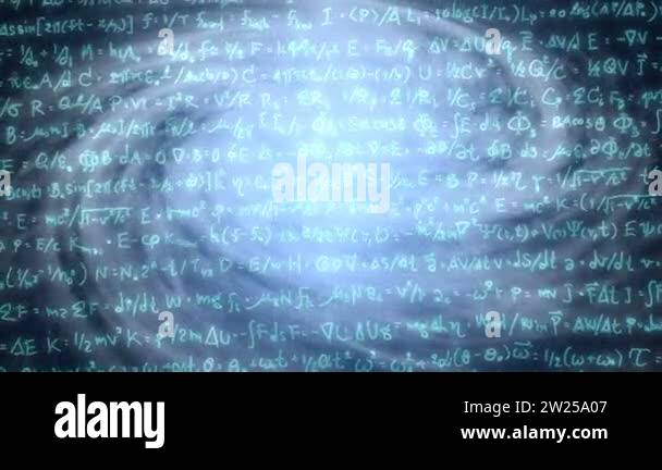 4K Blue physics formula with warp speed sparkle shinny star particle ...