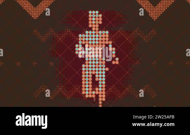 Abstract running man flat pattern for motion graphic design. 3d ...
