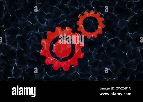 Abstract background with animation of symbol gear from glass on ...