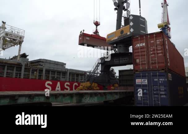 Summer, 2020 - Vladivostok, Russia - Sea Container Terminal. A large ...