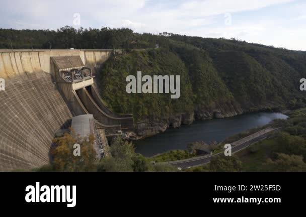 Castelo de Bode dam in Portugal Stock Video Footage - Alamy