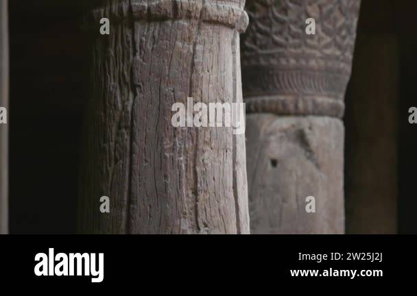 Wooden column historic ancient pillar part of an architectural ...