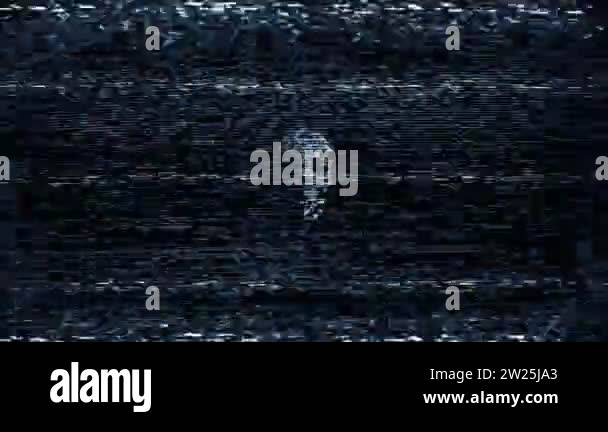 Scary Skull Appears In TV Static Stock Video Footage - Alamy