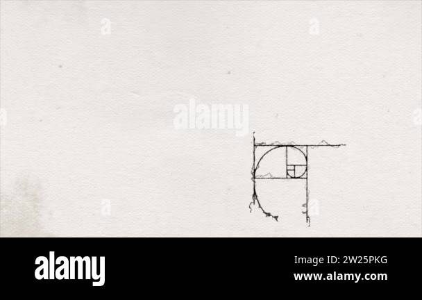 Golden Ratio On Old Vintage Ink Paper Background Animation/ 4k ...