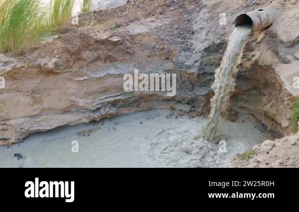 Water pollution drain to wastewater treatment Stock Video Footage - Alamy