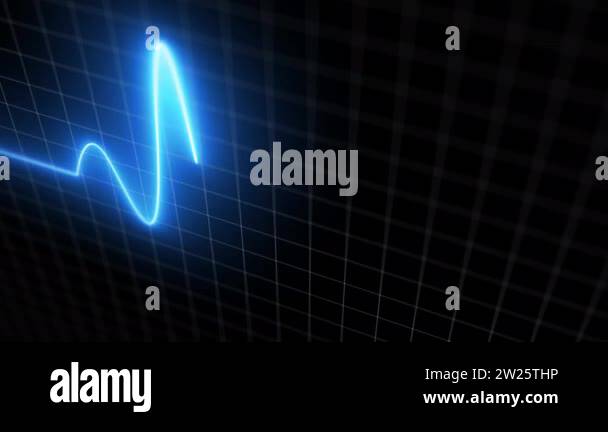 Blue heartbeat monitor EKG line monitor with moving camera processing ...
