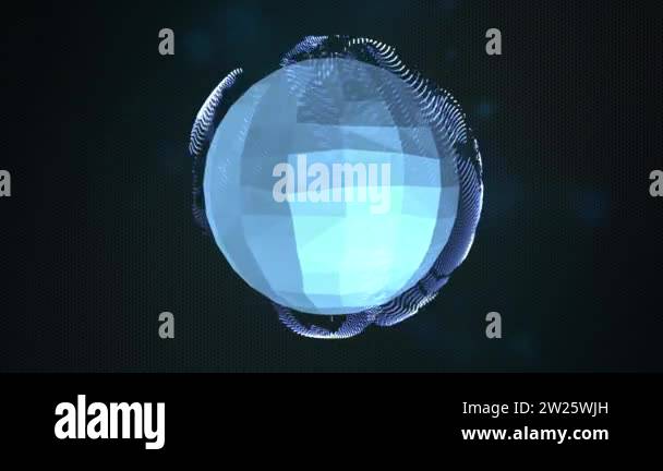 4K seamless looping animation of frozen Earth in extreme blizzard over ...